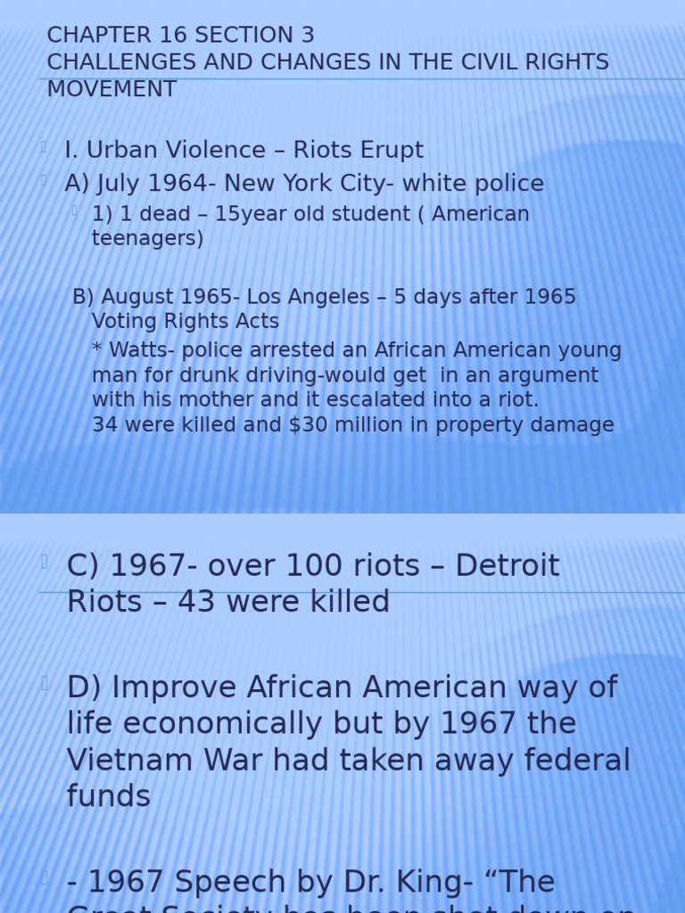 Civil Rights Movement: Challenges & Leaders | PDF | Society Of The ...