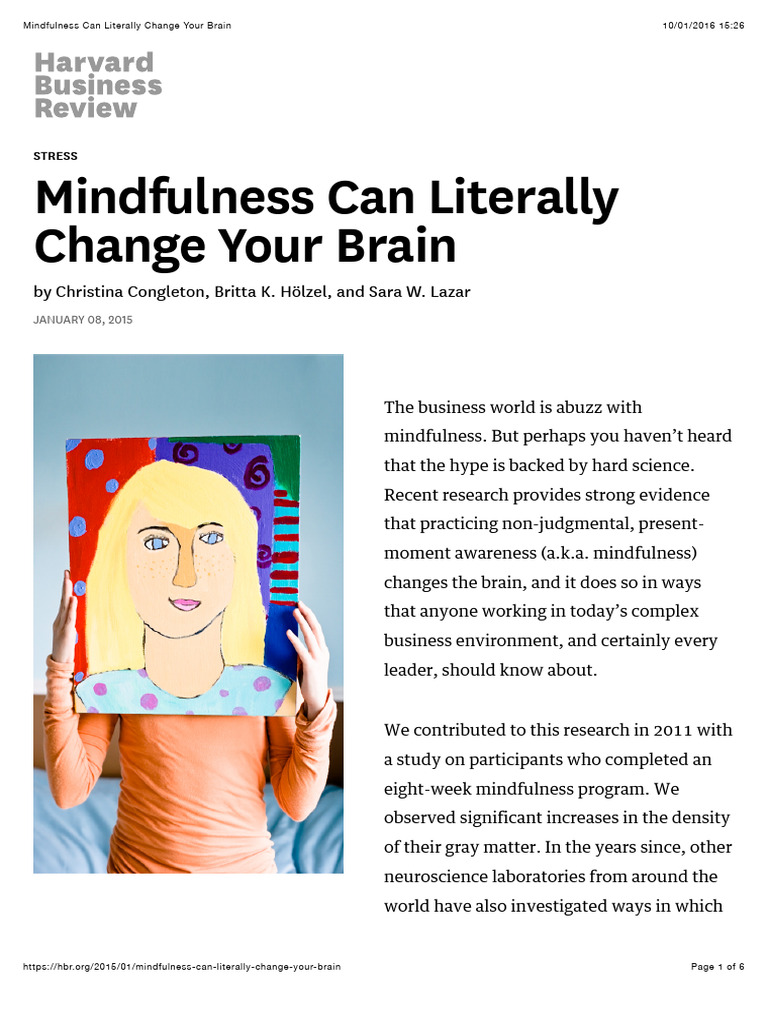 Mindfulness: Transforming Your Brain | PDF | Mindfulness | Emotional Self Regulation