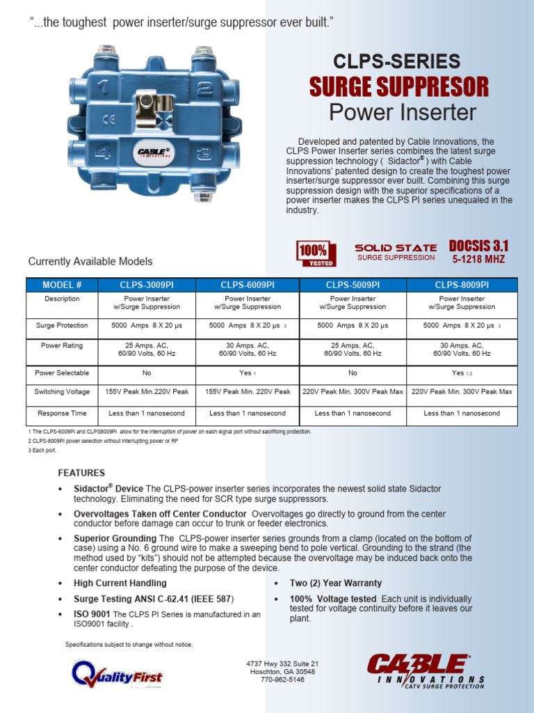 Catalog - CLPS Power Inserters W 8009PI | PDF | Information And ...