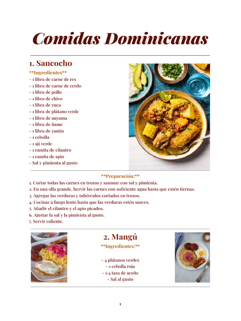 Recetas de Comidas y Ensaladas Tradicionales | PDF | ensalada | Postres
