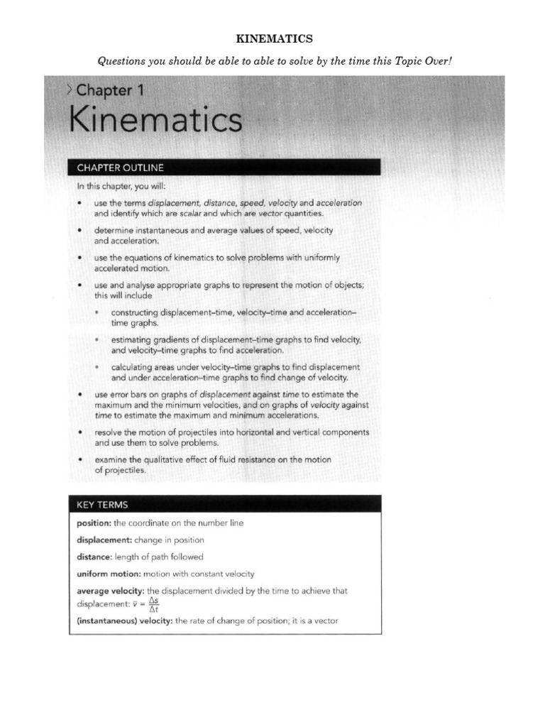 QBL - IBDP Kinematics (Questions You Should Be Able To Solve by The ... QBL - IBDP Kinematics (Questions You Should Be Able To Solve by The ...