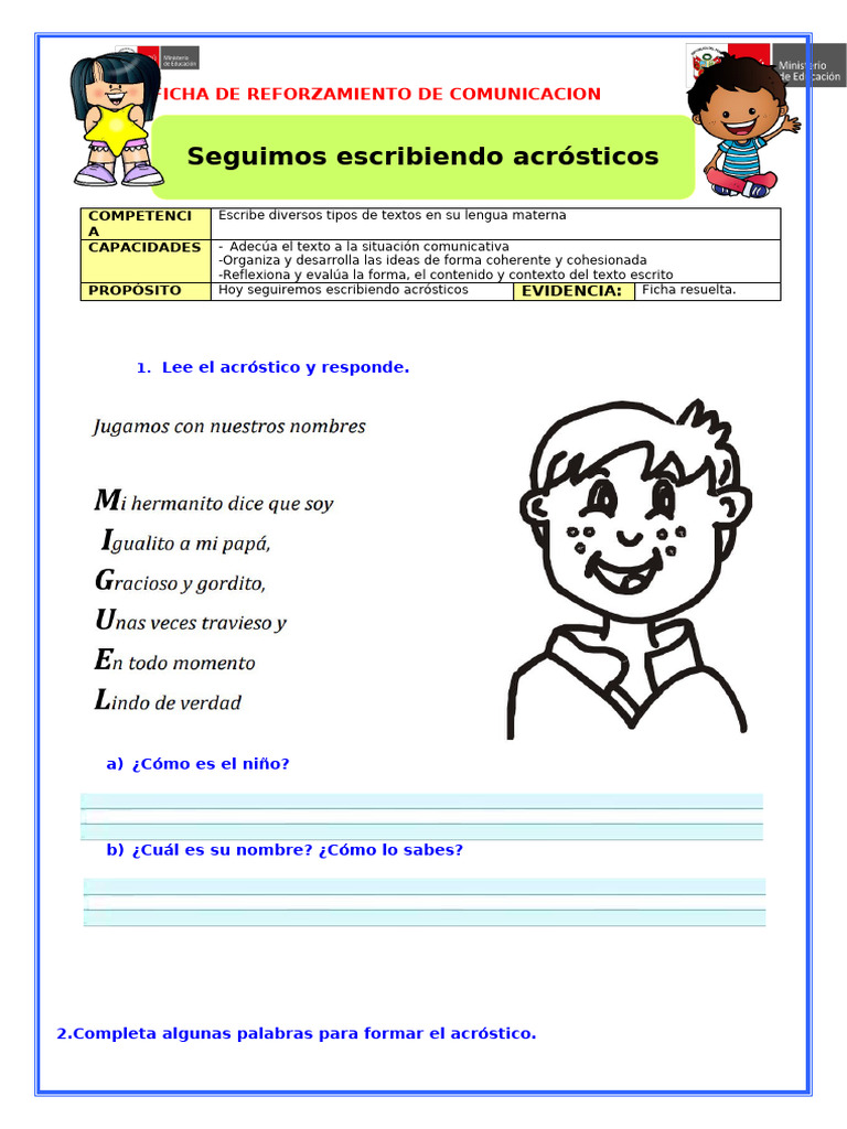 s4 Ref 6 Com Escribimos Acrosticos | PDF