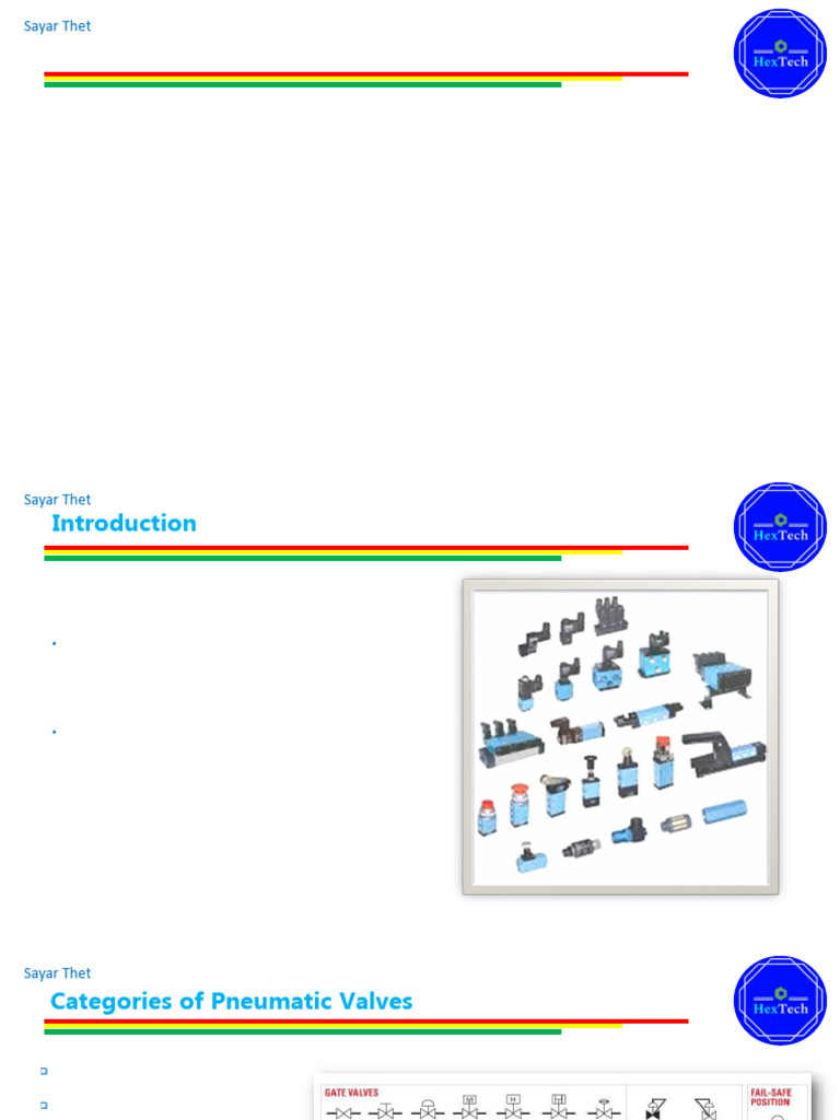 Types of Pneumatic Valves Explained | PDF | Valve | Actuator