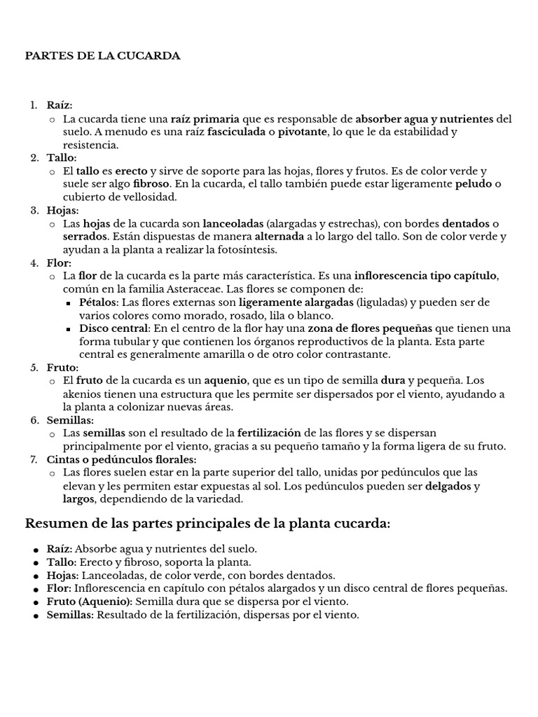 Partes de La Cucarda | PDF | Hogar, jardinería y bricolaje | Ciencia y ...