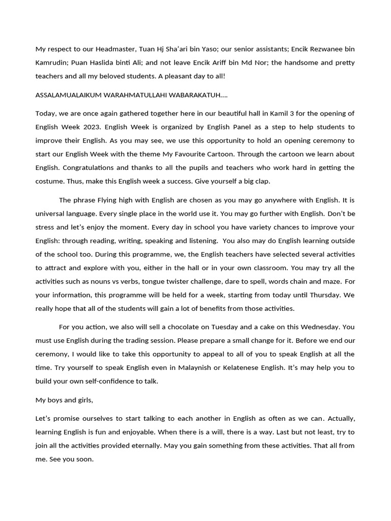 Head Panel Speech | PDF | English Language | Human Communication