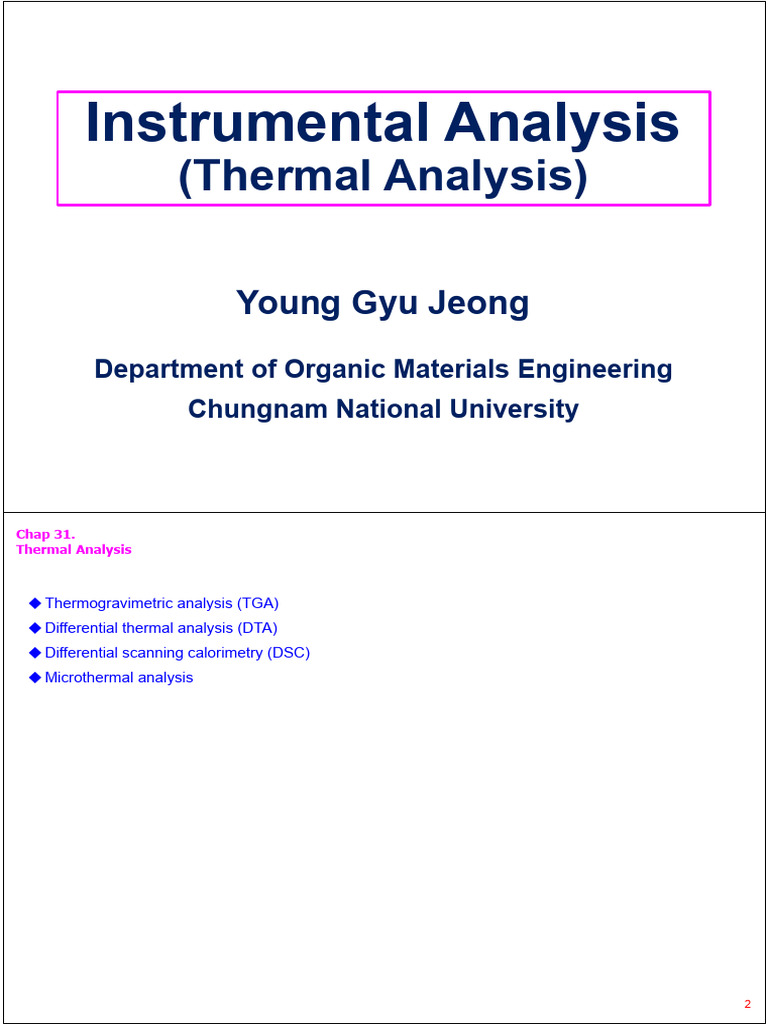 8-Thermal Analysis (Chap-31) | PDF | Differential Scanning Calorimetry ...