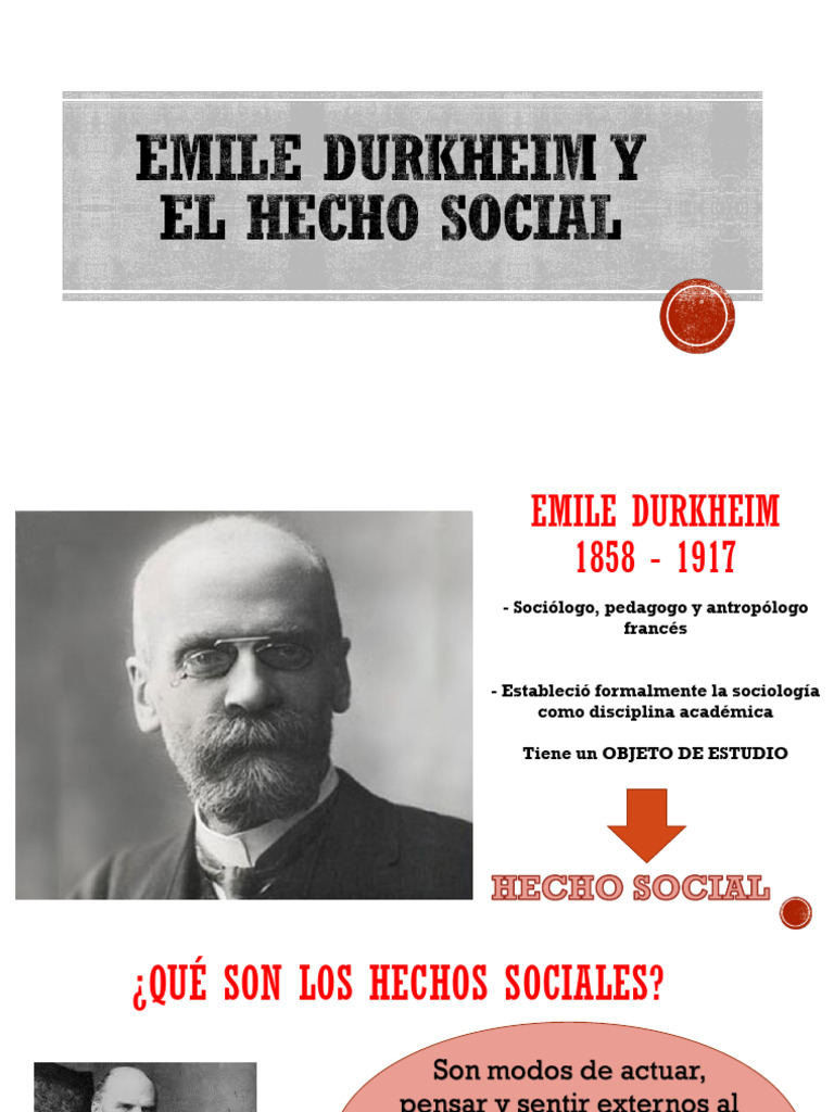 Presentación - Emile Durkheim y El Hecho Social | PDF | Emile Durkheim ...