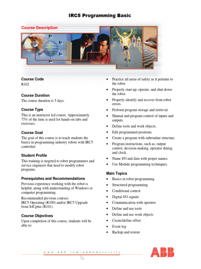 IRC5 Programming Basic Description | PDF | Computer Program | Programming