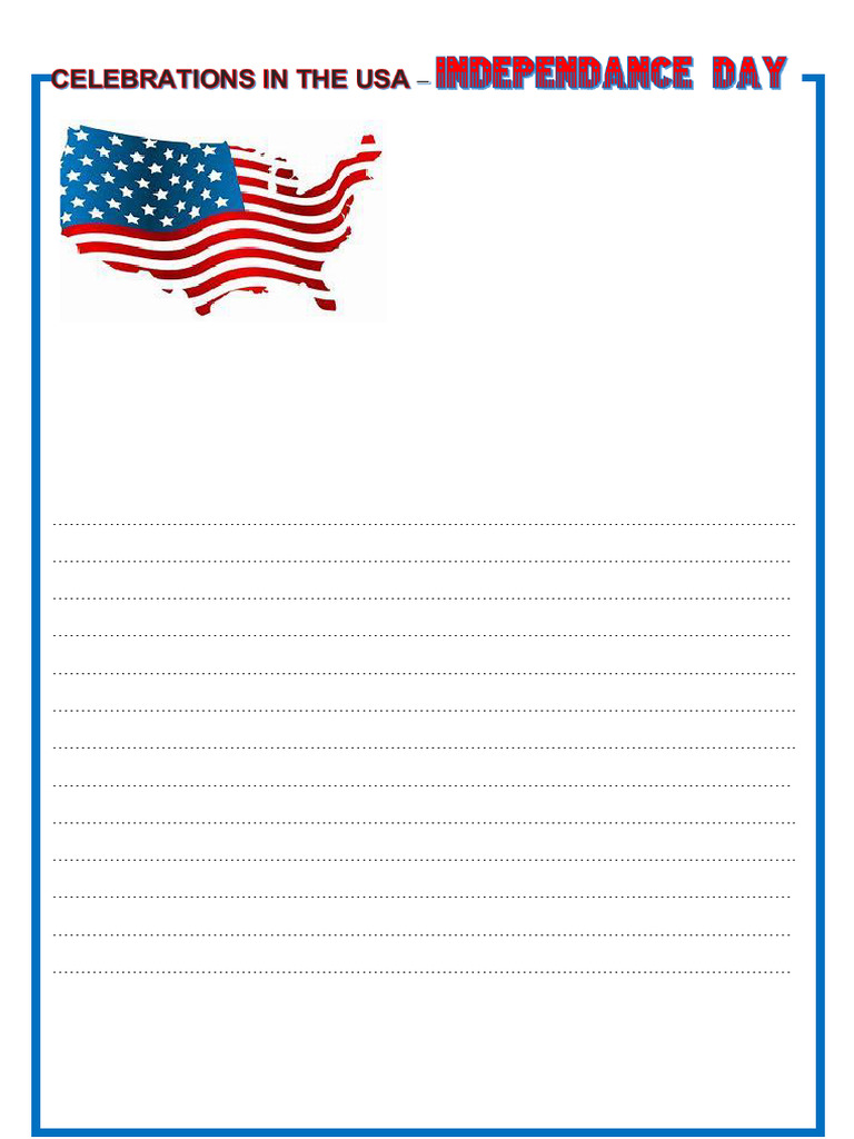 HOMEWORK 4 Celebrations in The Usa Independence Day | PDF ...