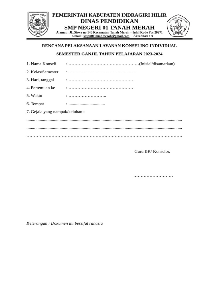 Laporan Pelaksanaan Layanan Konseling Individual | PDF