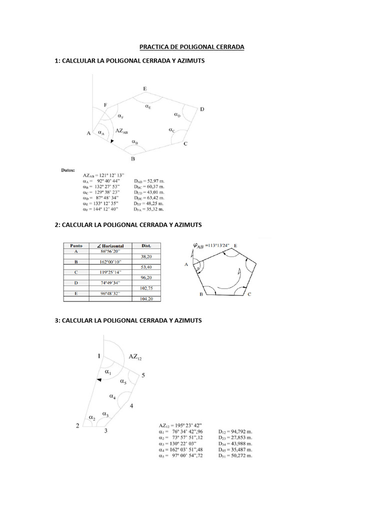 Practica de Poligonal Cerrada | PDF