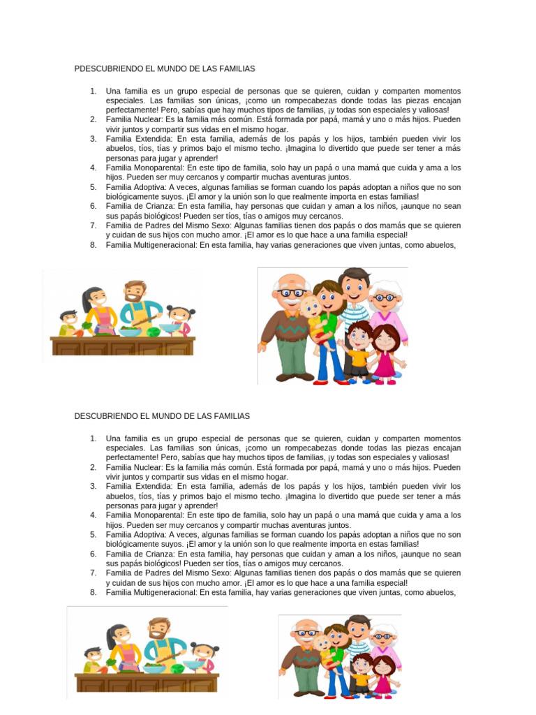 Tipos de Familias en el Mundo Actual | PDF