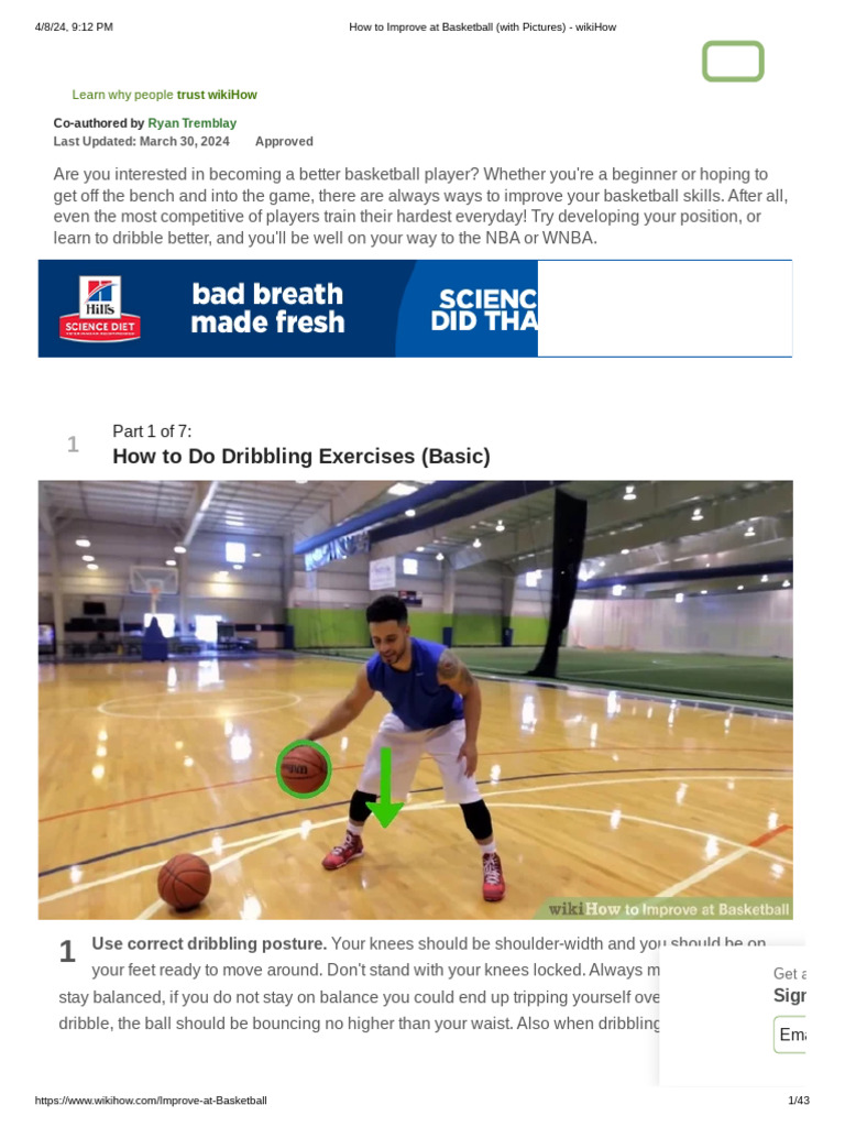 Improve Your Basketball Skills | PDF | Basketball Positions | Sports