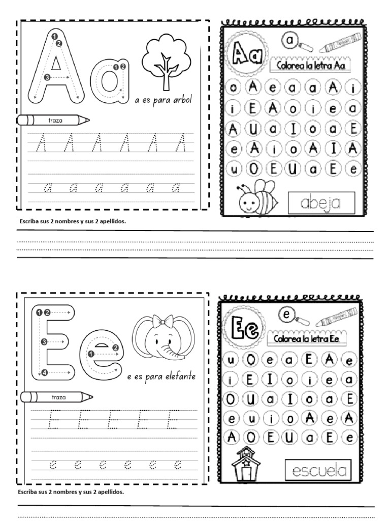 Actividad de Las 5 Vocales A, E, I, O, U Refuerzo Academico | PDF ...