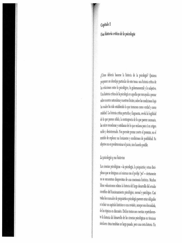 5 - Nikolas Rose (2019) - Una Historia Critica de La Psicología | PDF