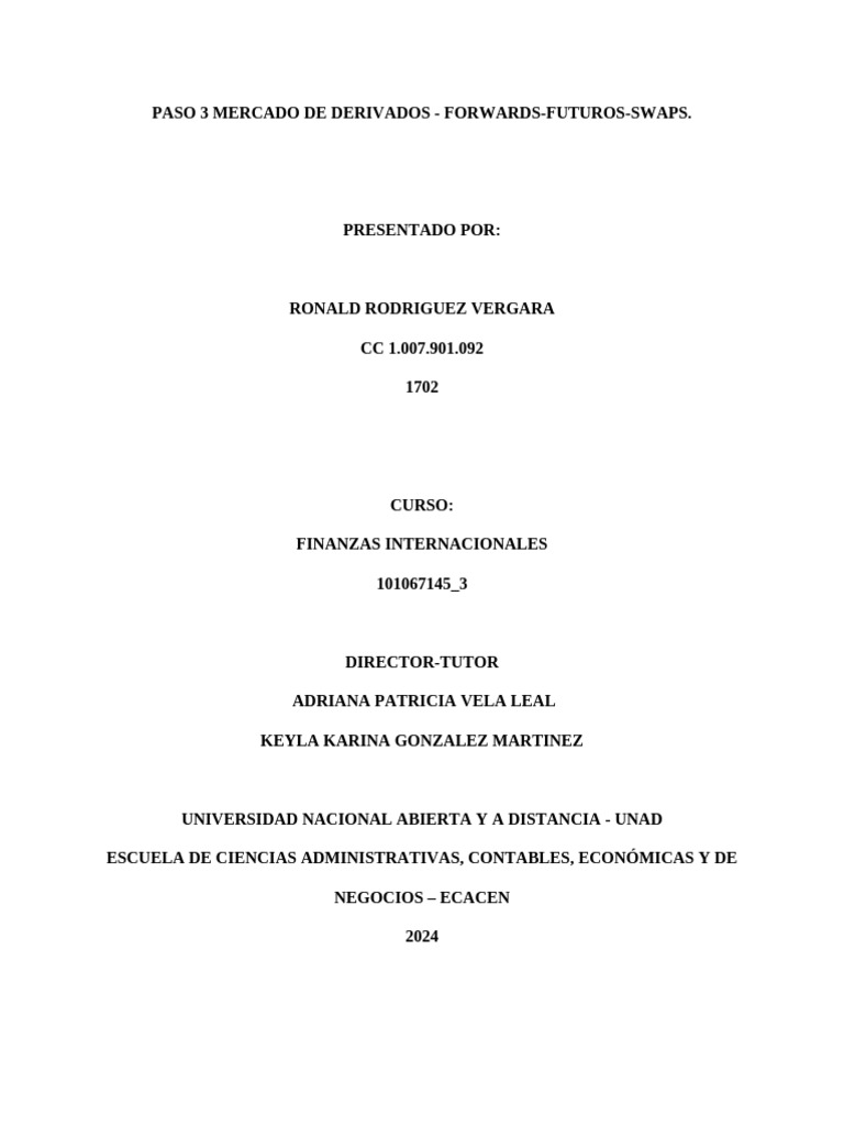 Derivados para Gestión de Riesgo Cambiario | PDF | Finanzas y dinero ...