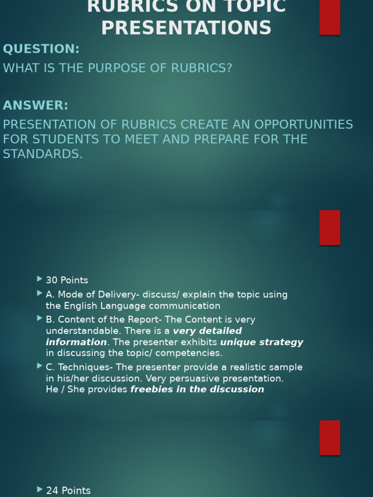 Rubrics in Reporting | PDF | Communication | Human Communication