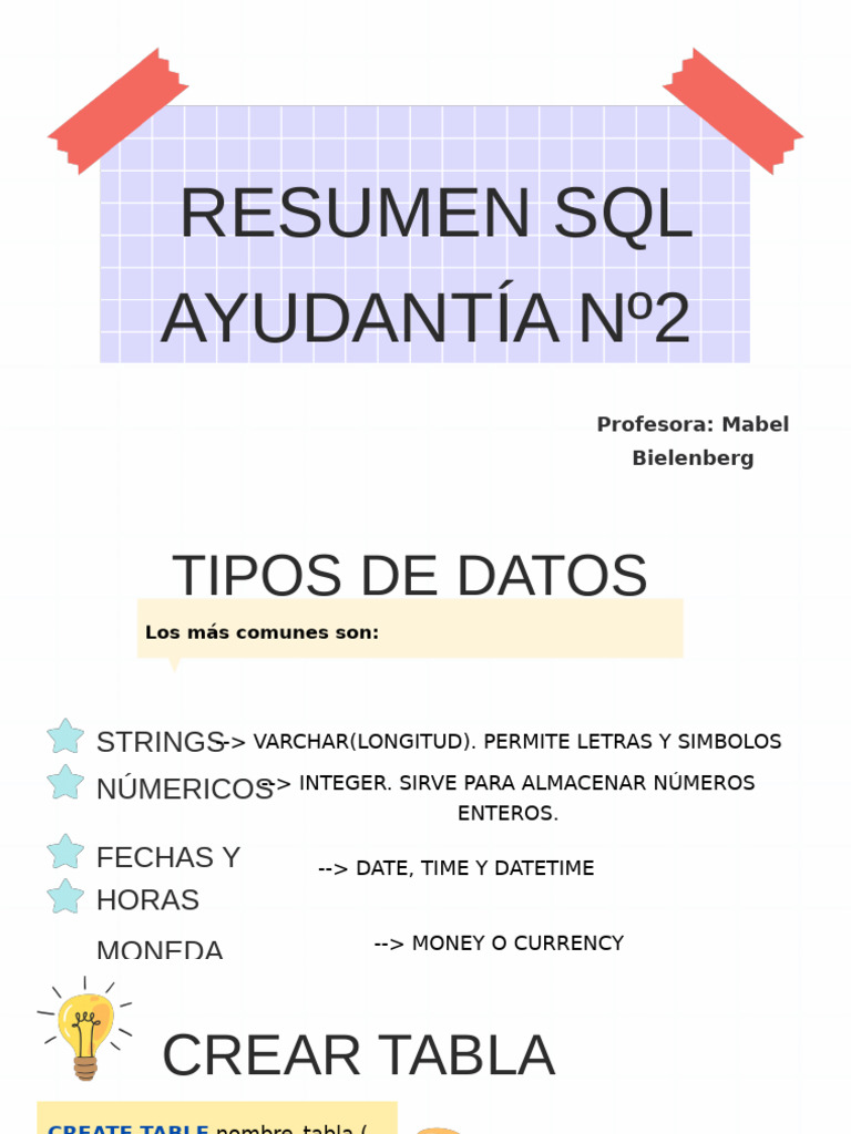 Resumen SQL | PDF | Datos | Diseño de software