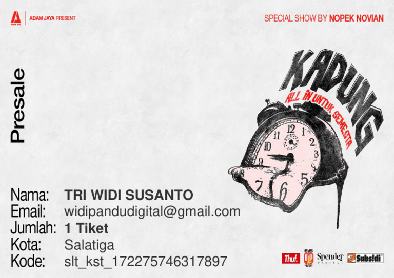E Ticket Kadung Stand Up Tour | PDF