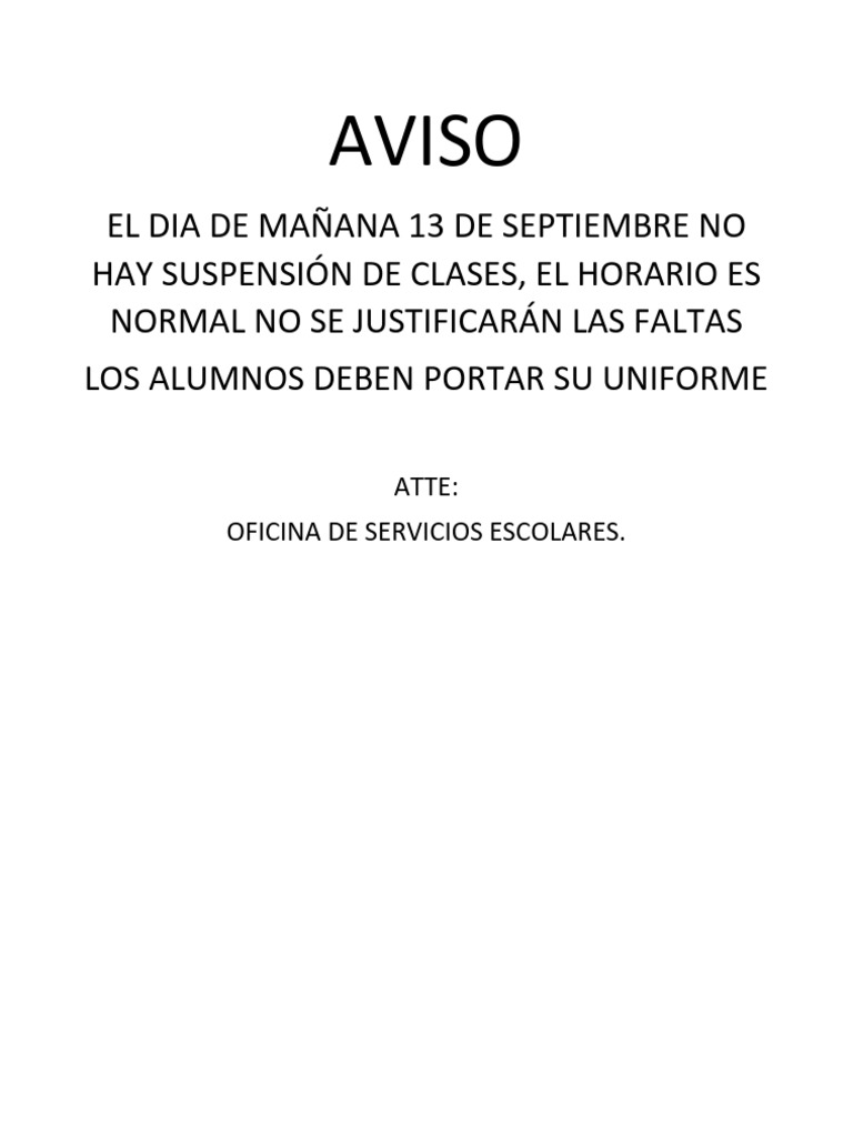 Aviso 1 | PDF