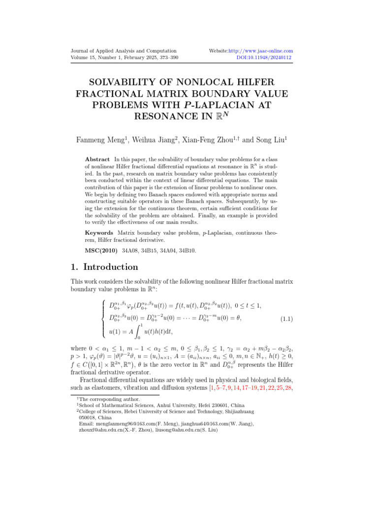 SOLVABILITY OF NONLOCAL HILFER FRACTIONAL MATRIX BOUNDARY VALUE PROBLEMS WITH $P$-LAPLACIAN AT ...