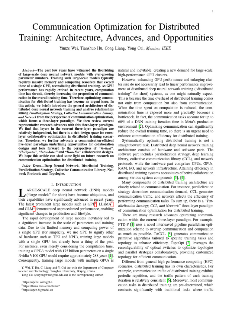 Communication Optimization For Distributed Training Pdf Deep