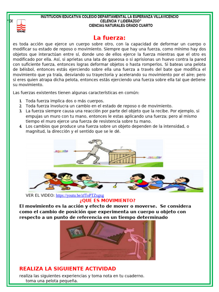 Fuerza y Movimiento | PDF | Fuerza | Gravedad