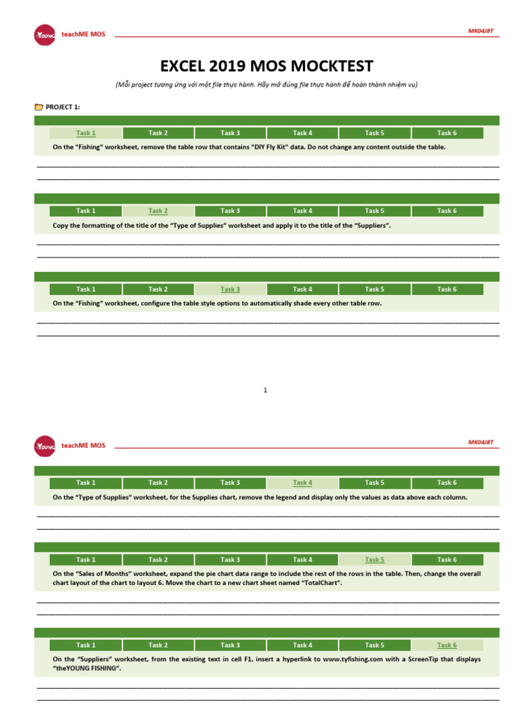 Excel 2019 Mos Mocktest | PDF | Worksheet