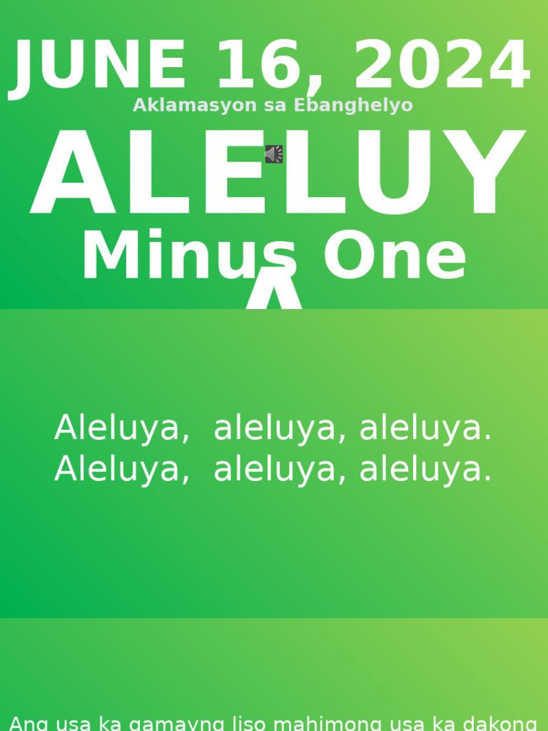 Aleluya June 16 Minus One | PDF