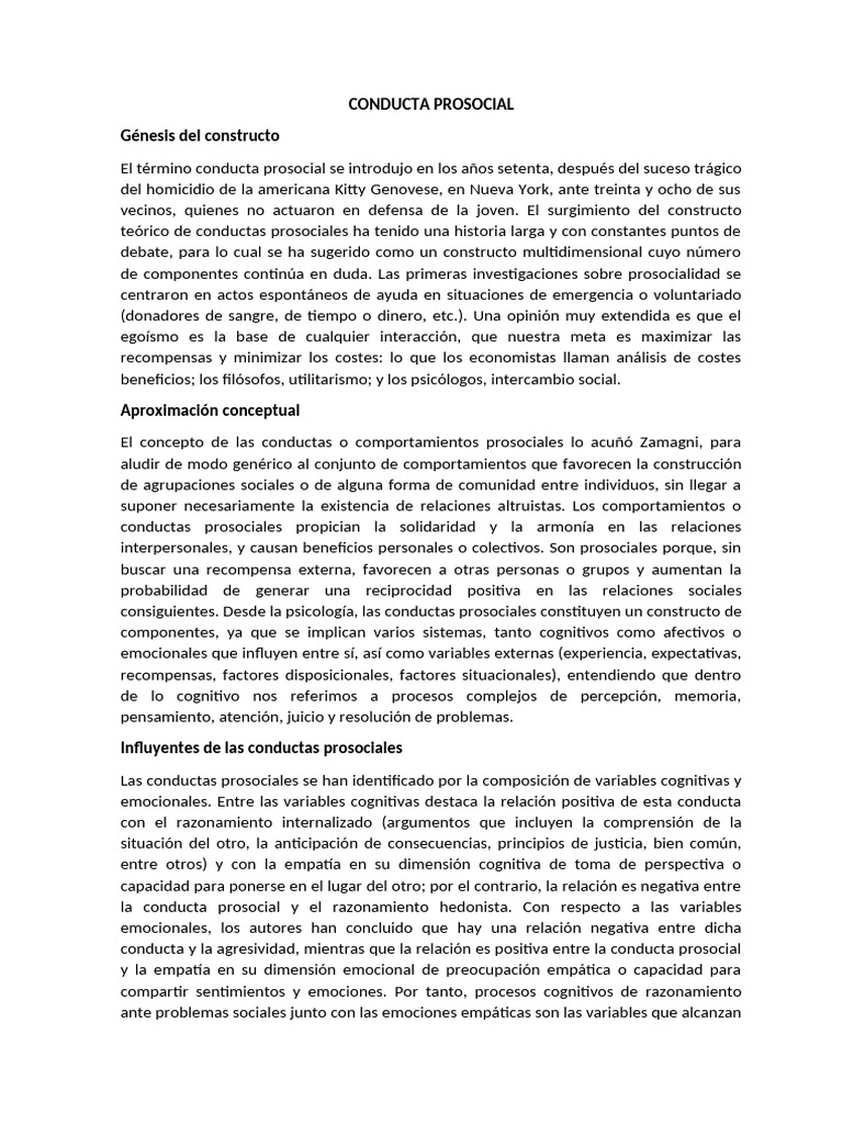 13 Conducta Prosocial | PDF | Altruismo | Comportamiento