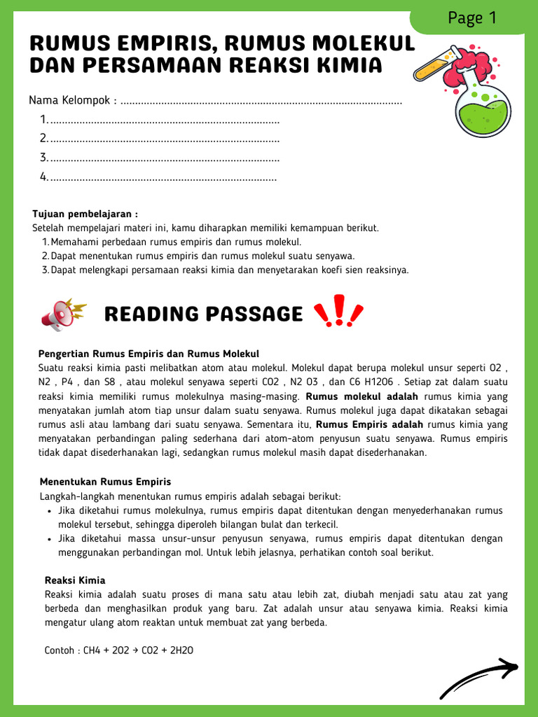Perbedaan Rumus Empiris dan Molekul | PDF | Metode & Bahan Ajar | Sains ...