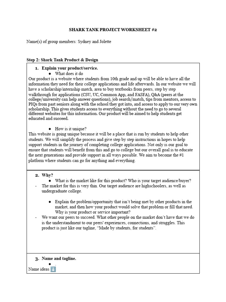 Student College Application Support Site | PDF