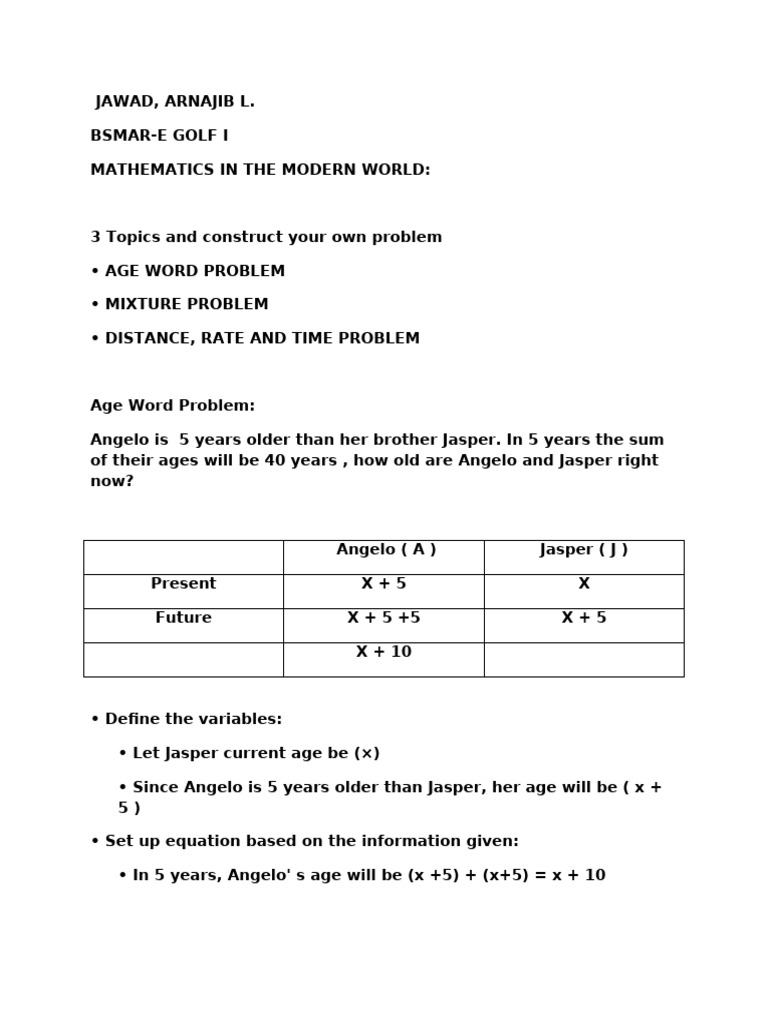 3 Different Types of Problem - Jawad | PDF | Concentration | Equations