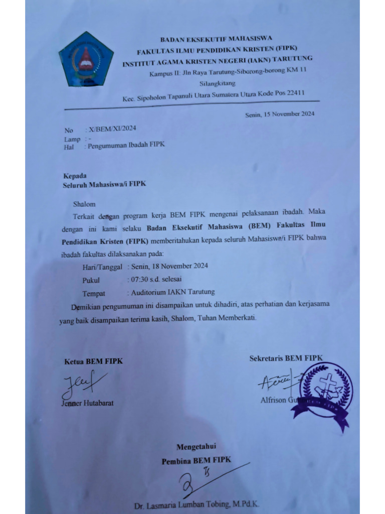 Undangan Ibadah | PDF