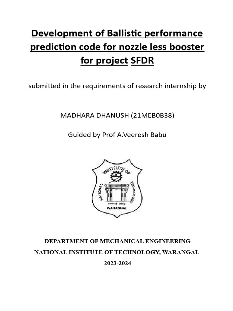 Report Madhara Dhanush | PDF | Rocket Propellant | Rocket Engine