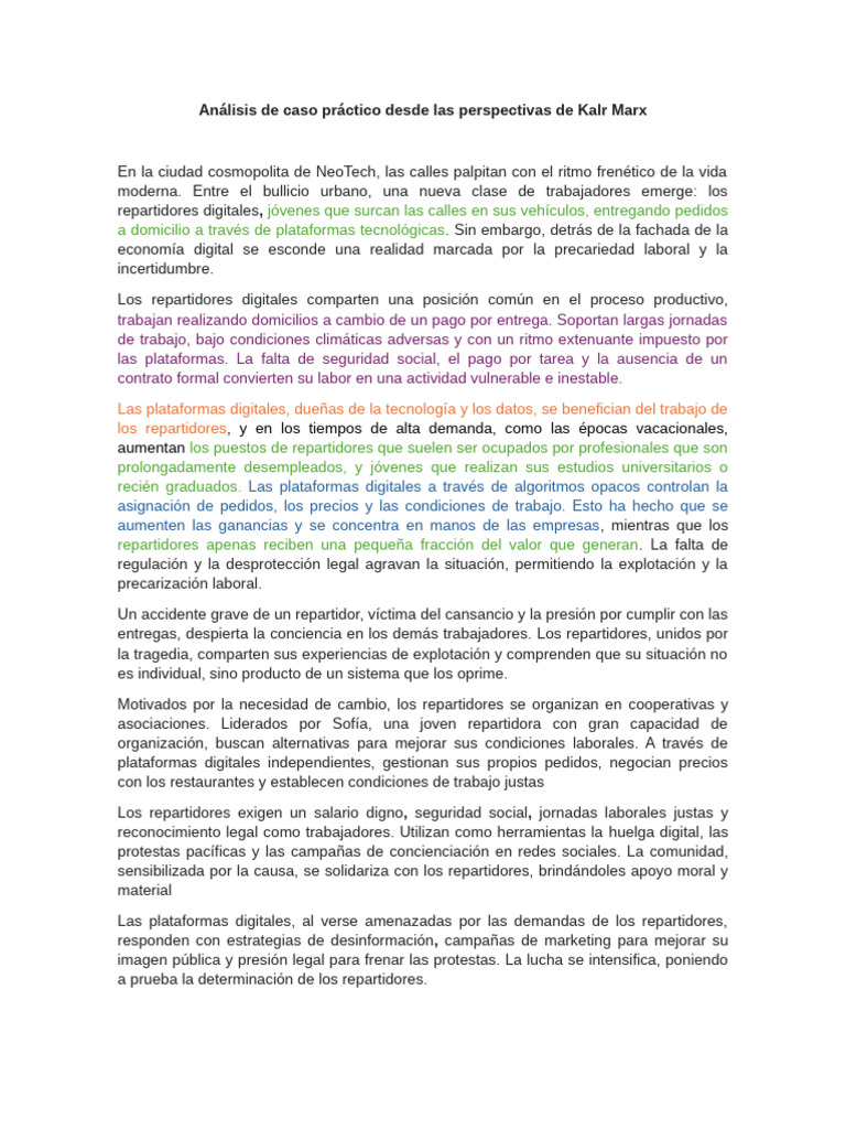 Análisis de Caso Práctico Desde Las Perspectivas de Kalr Marx | PDF ...