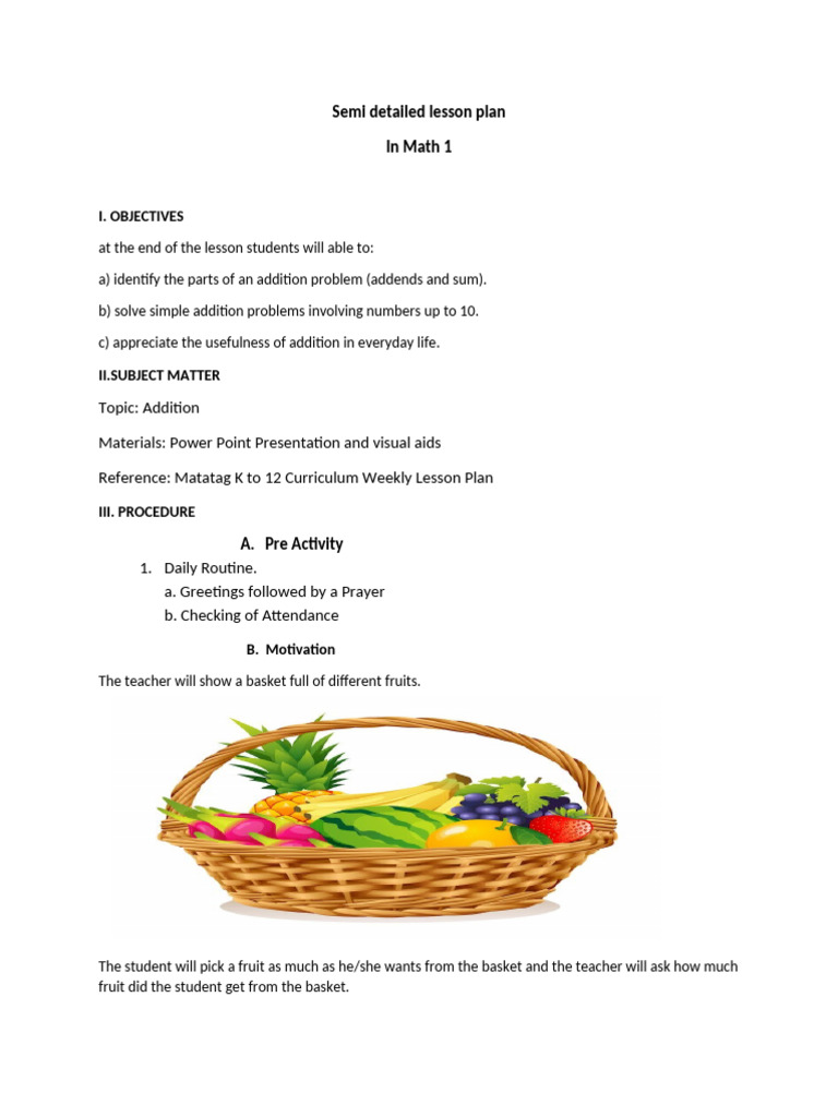 Semi Detailed Lesson Plan in MATH | PDF | Career & Growth | Art