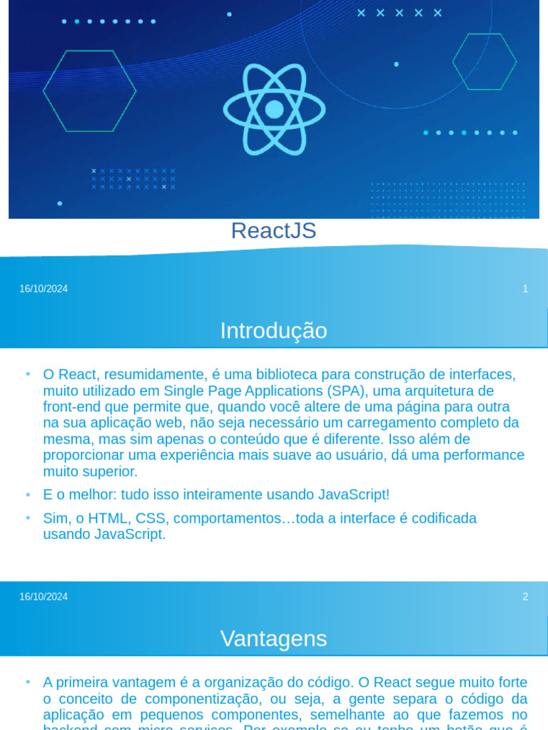 React Introdução Aula 7 | PDF | Script Java | Aplicativo para celular