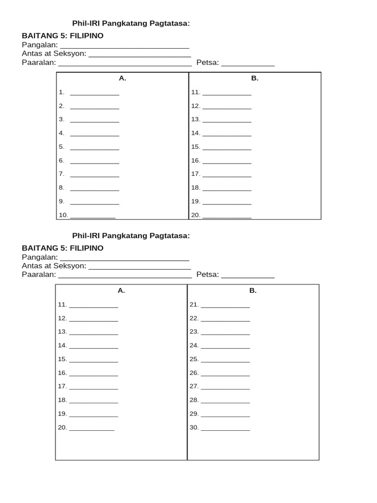 Answer Sheet GST Filipino | PDF