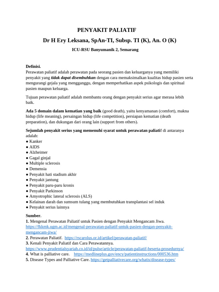 Penyakit Paliatif | PDF