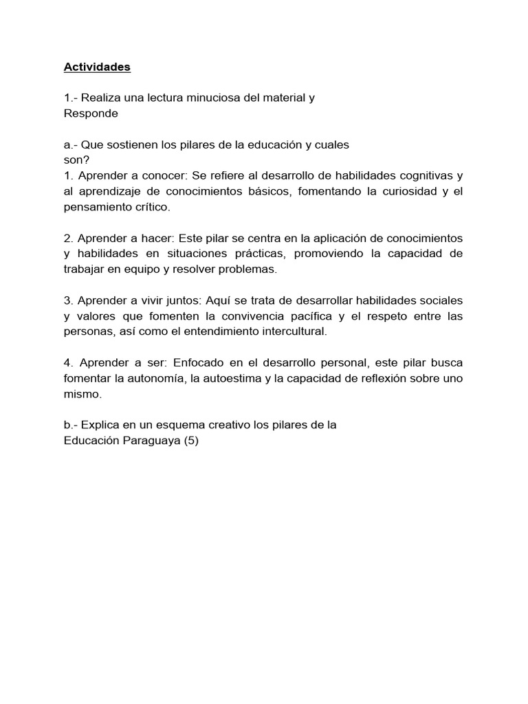 Pilares de La Educación | PDF | Crecimiento personal y profesional
