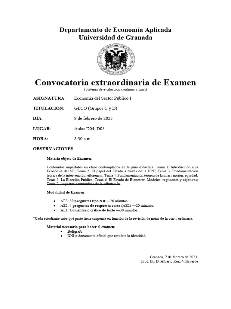 Convocatoria Exam Final | PDF | Crecimiento personal y profesional