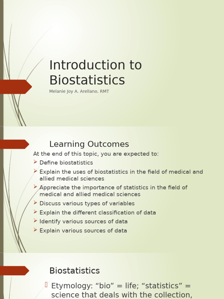 Introduction To Biostatistics | PDF | Level Of Measurement | Statistics