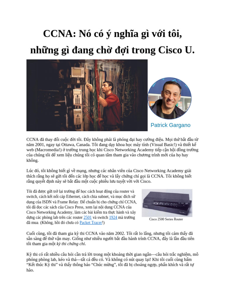 CCNA What It Means To Me & What Awaits in Cisco U | PDF