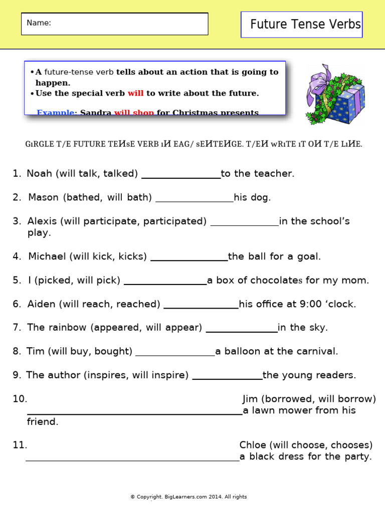 Future Tense Verbs | PDF | Language Mechanics | Grammar
