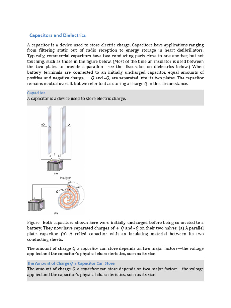 Capacitance | PDF | Capacitor | Capacitance
