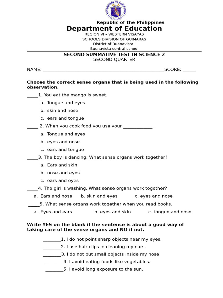 Summative Test No 2 in Science Q2 | PDF | Career & Growth