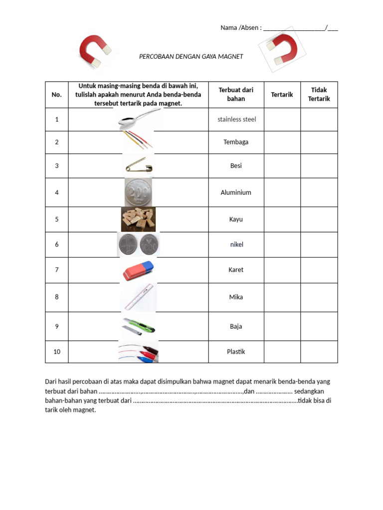 LKPD Gaya Magnet | PDF