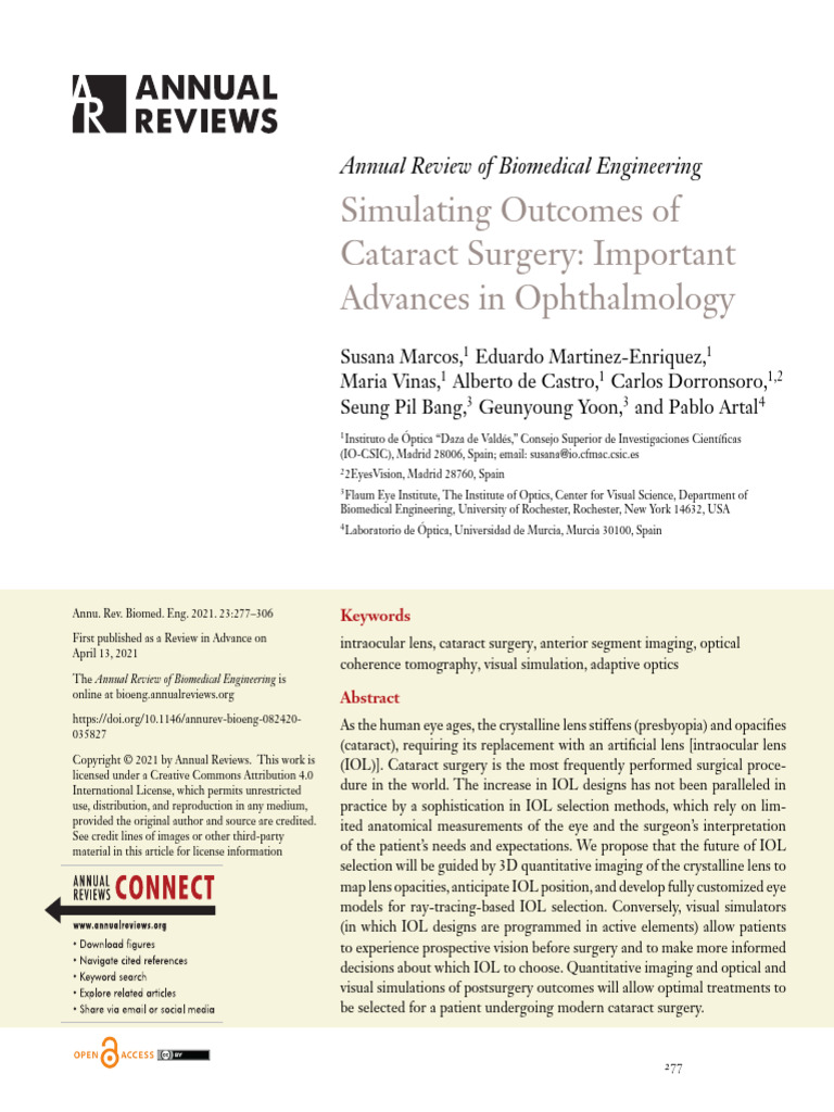 Simulating Outcomes of Cataract Surgery Important Advances in ...
