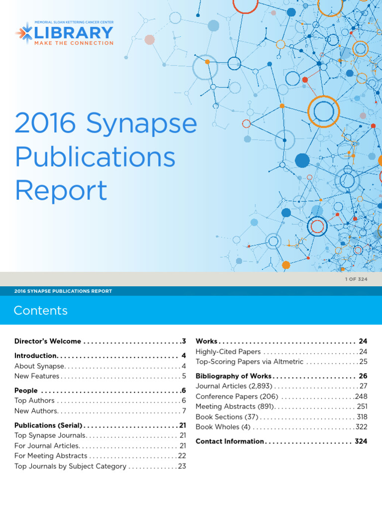 2016 SynapsePublicationsReport | PDF | Pub Med | Medical Specialties